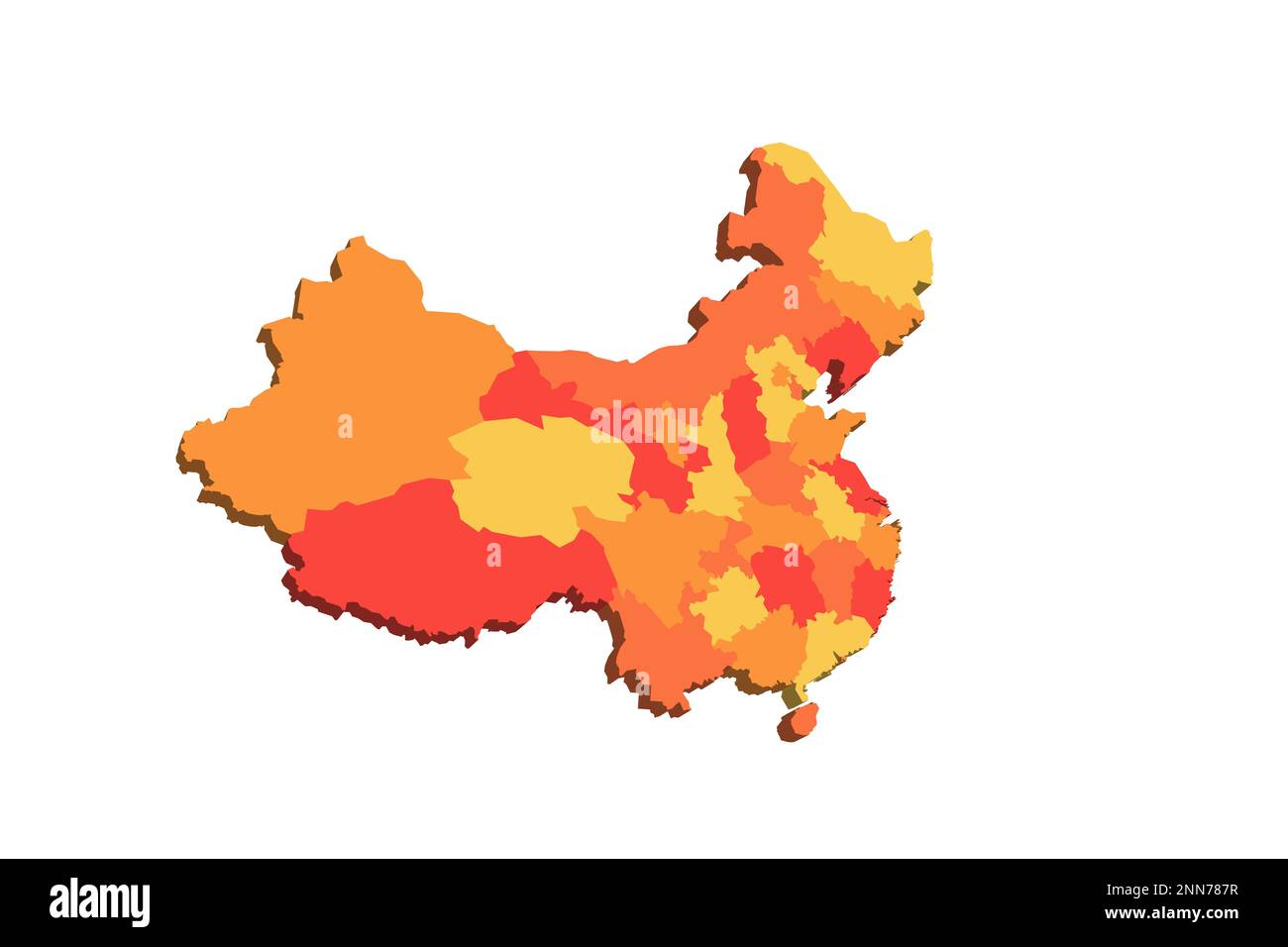Cina mappa politica delle divisioni amministrative - province, regioni ...