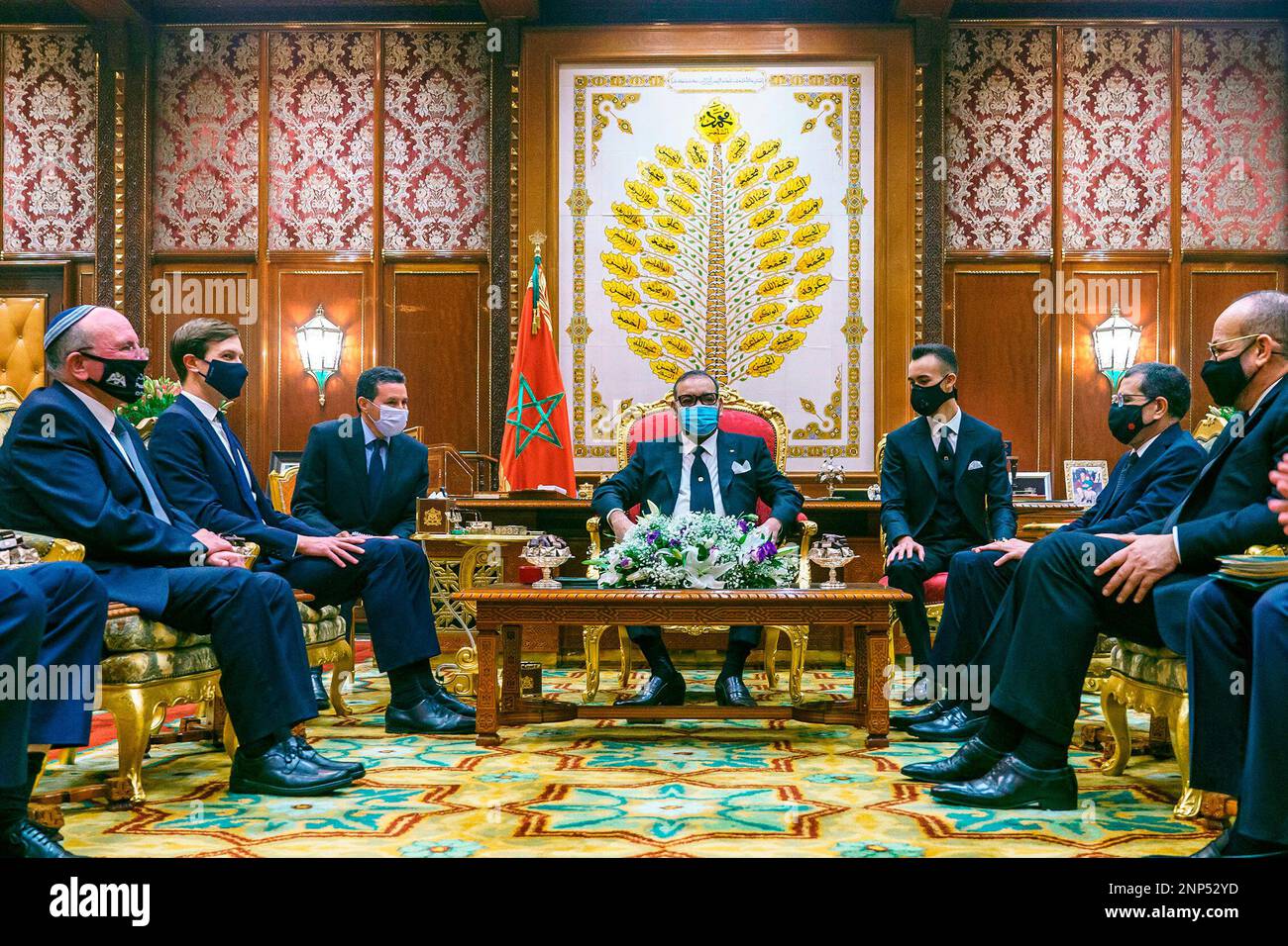 In this photo released by the Royal Palace, Morocco's King Mohammed VI ...