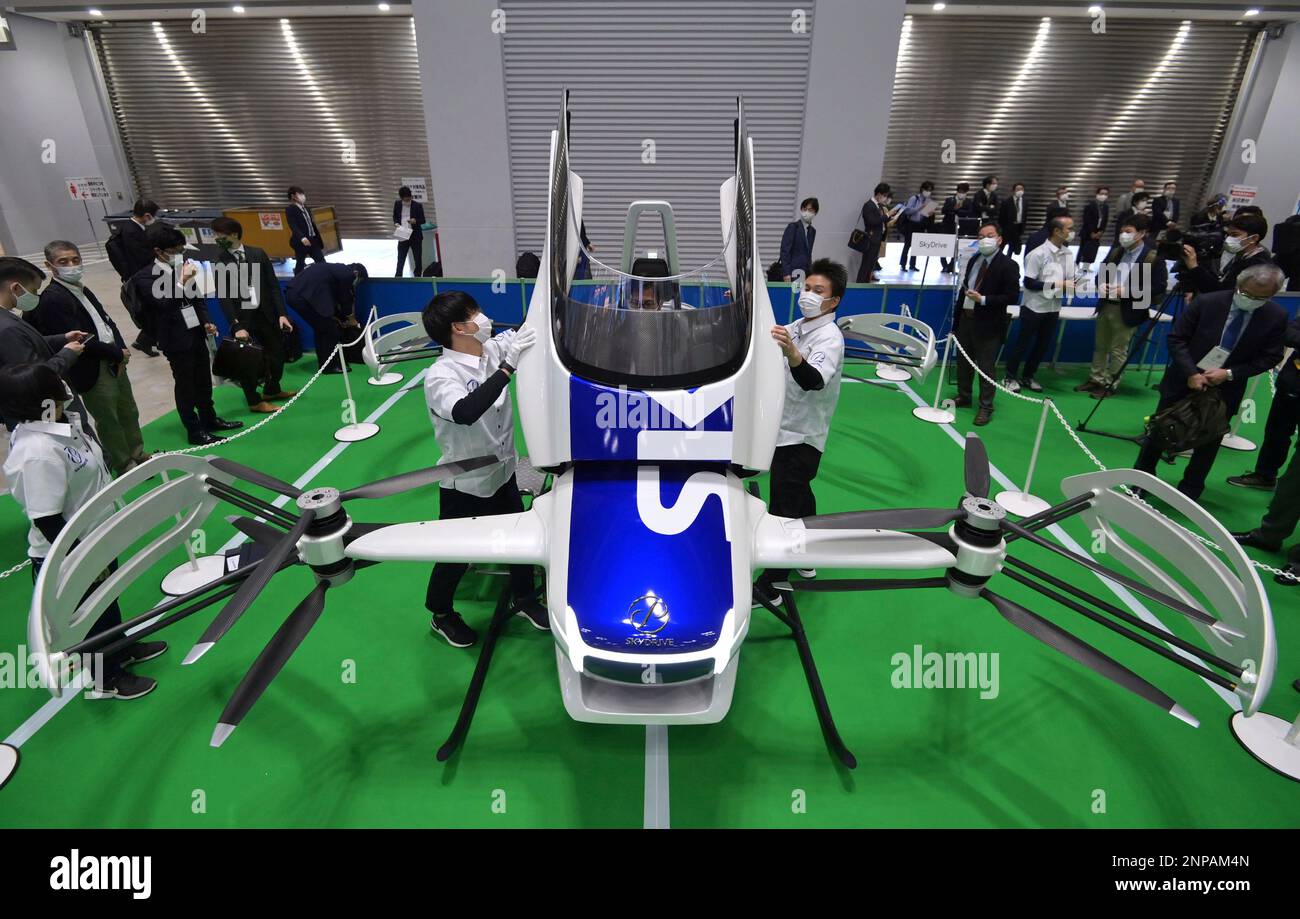 SkyDrive's "flying car" manned aircraft SD-03 is unveiled during the ...