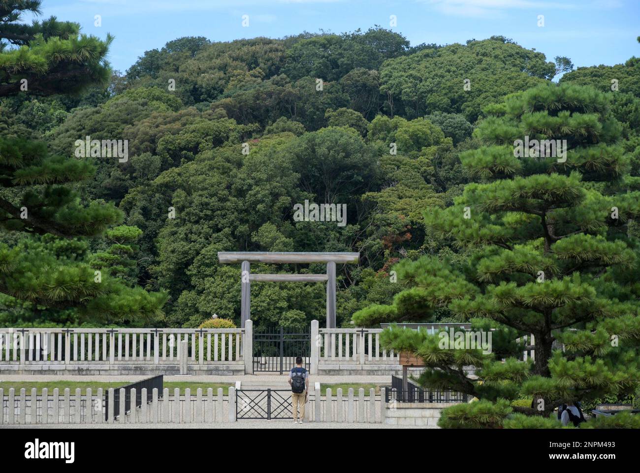 A photo shows Daisen Kofun (Nintoku Tenno Ryo) that is thought to be ...