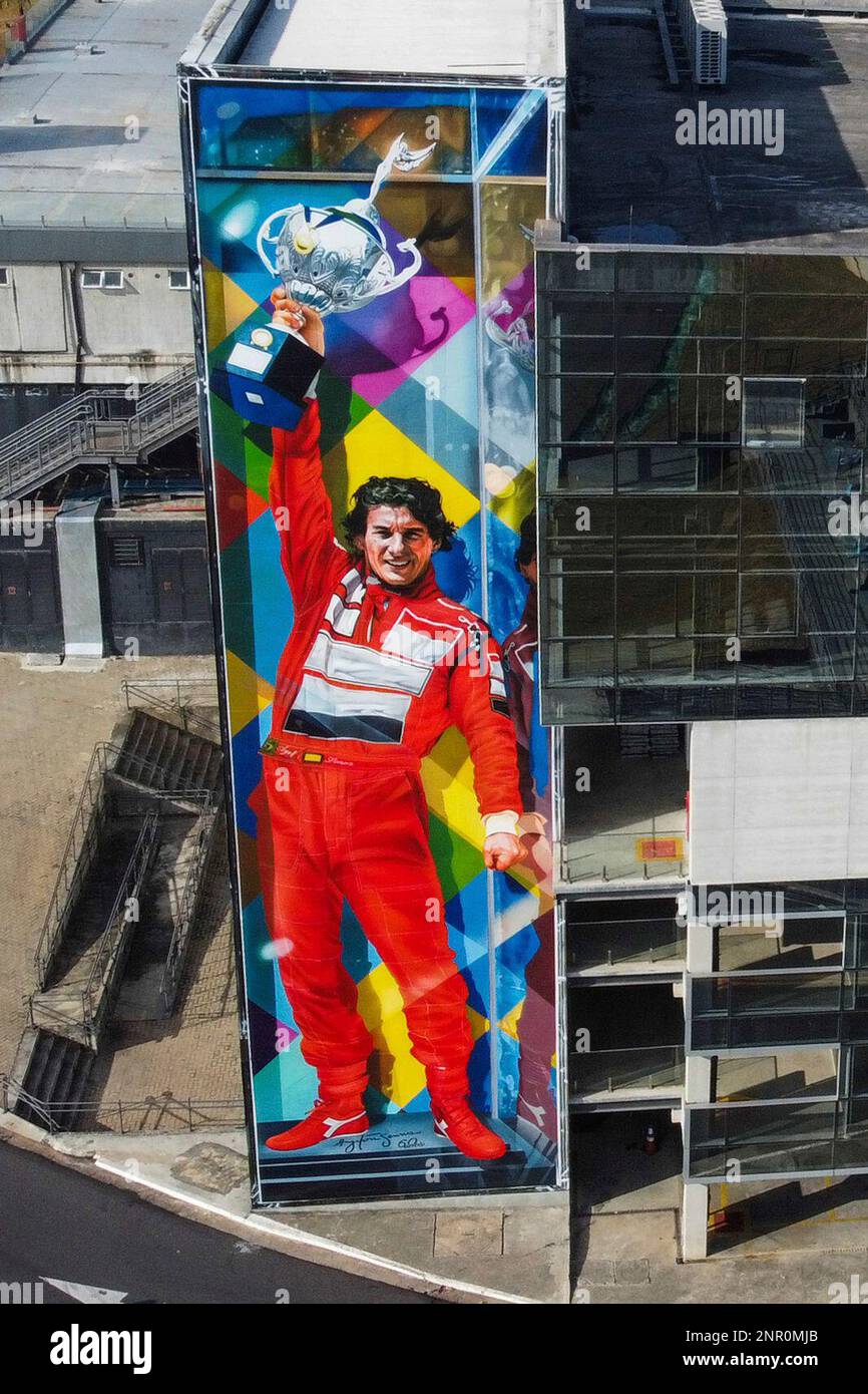 Sao Paulo - 05/20/2020 - MURAL AYRTON SENNA IN INTERLAGOS - Mural in ...