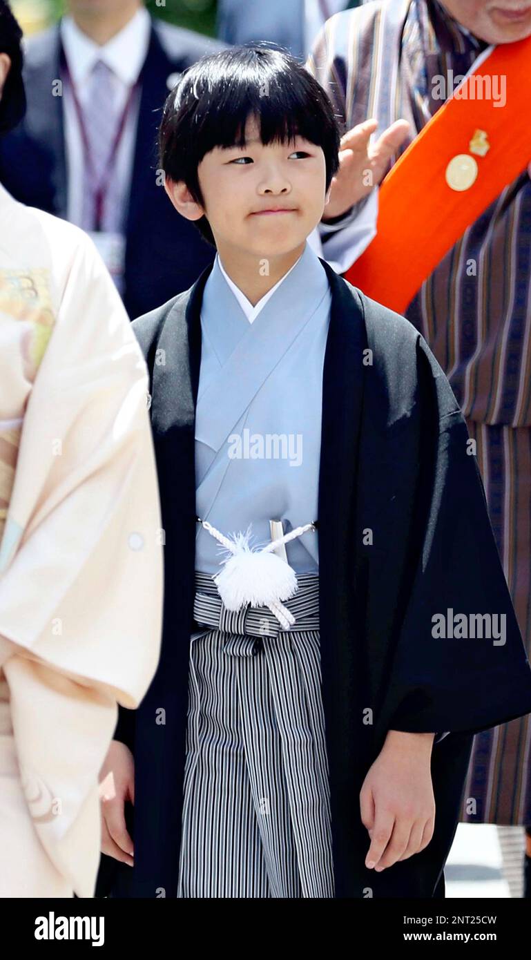 FILE: Japanese Prince Hisahito, clad in a Japan's traditional attire ...
