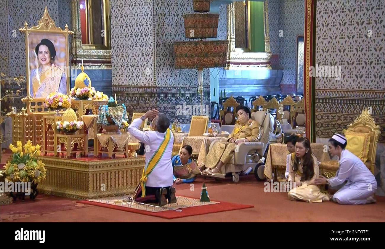 In this image made from video, Thailand’s King Maha Vajiralongkorn ...