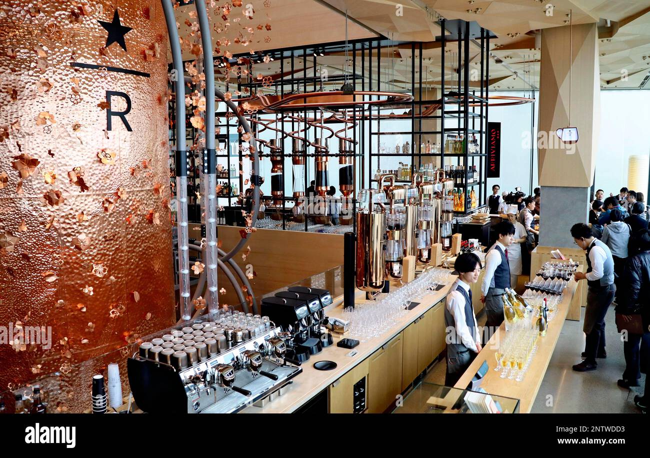 Starbucks Reserve Roastery Tokyo is shown to media in Meguro, Tokyo on ...