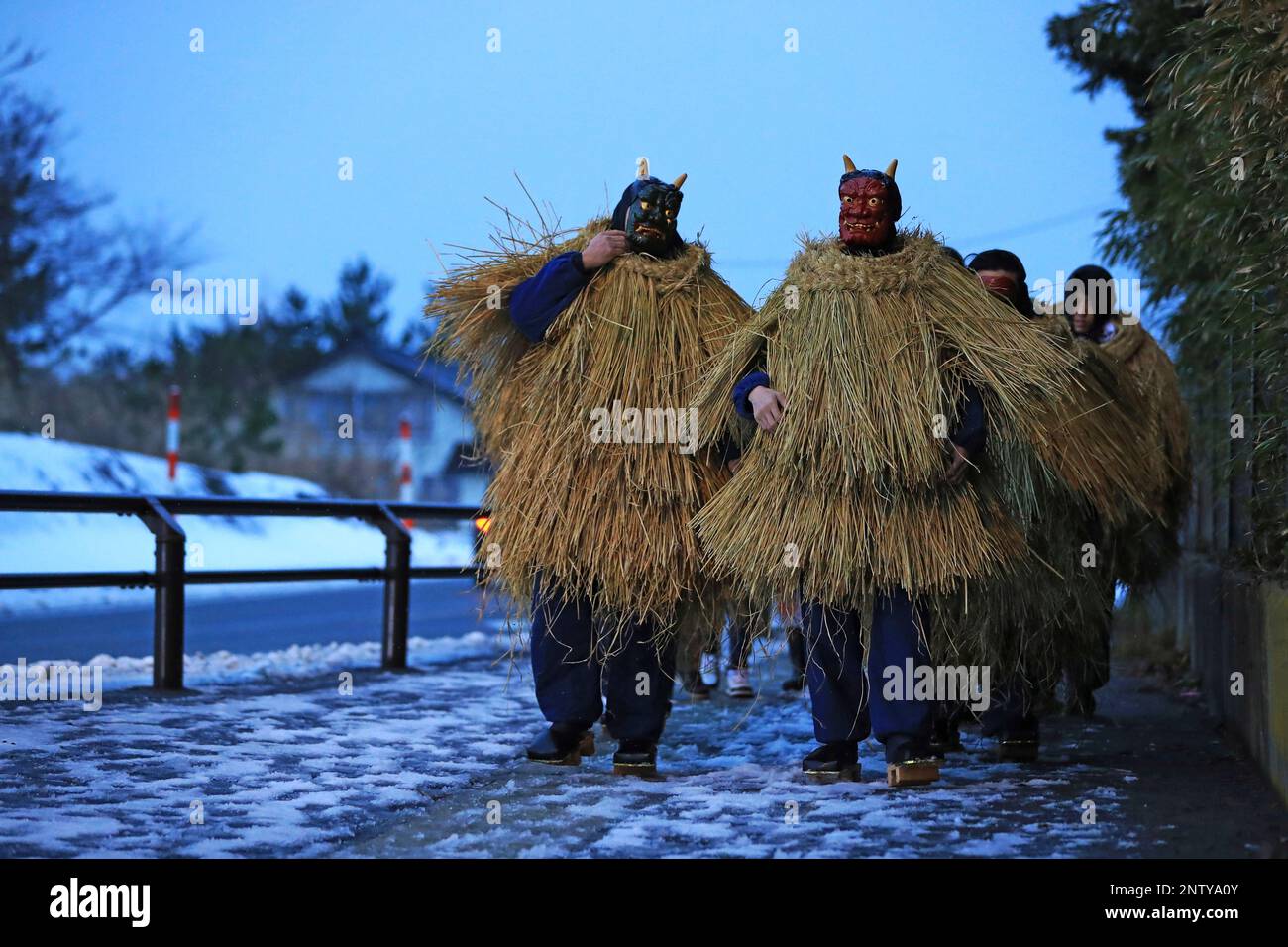 Local residents take part in Amahage ritual event in Yuza Town ...