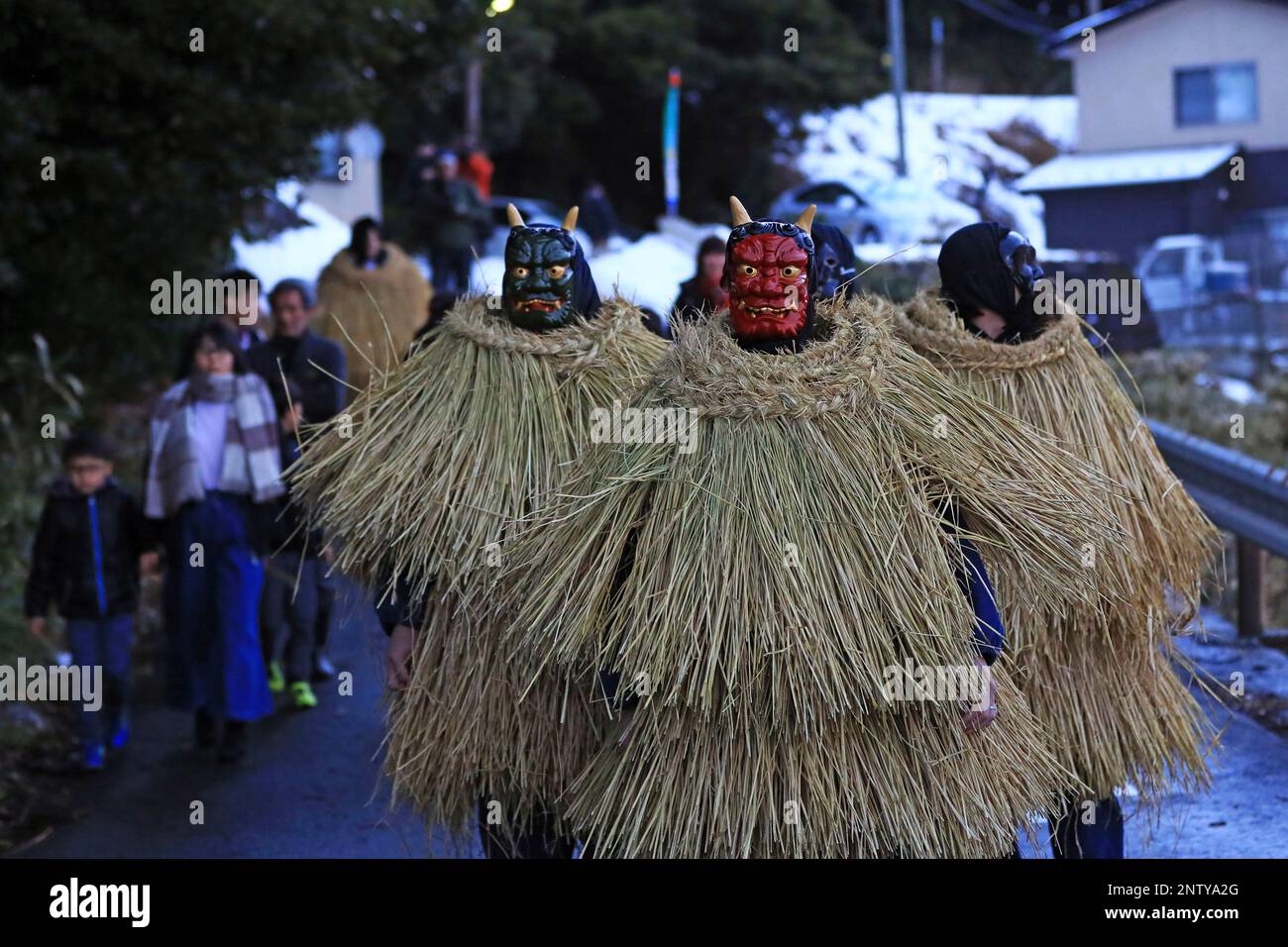 Local residents take part in Amahage ritual event in Yuza Town ...
