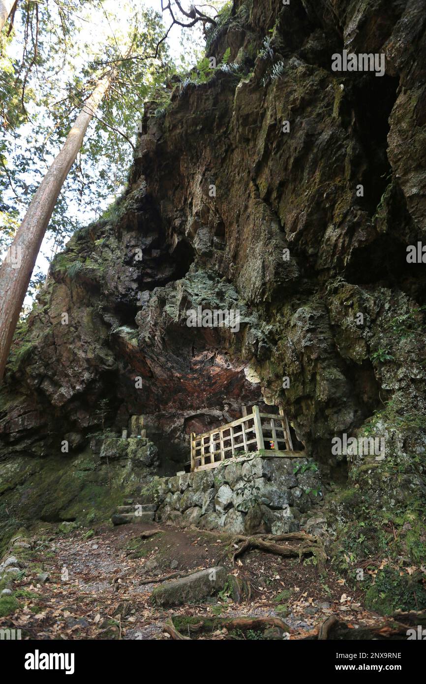 A picture taken on March 12, 2018 shows Goma-no- iwaya,a cave, where ...