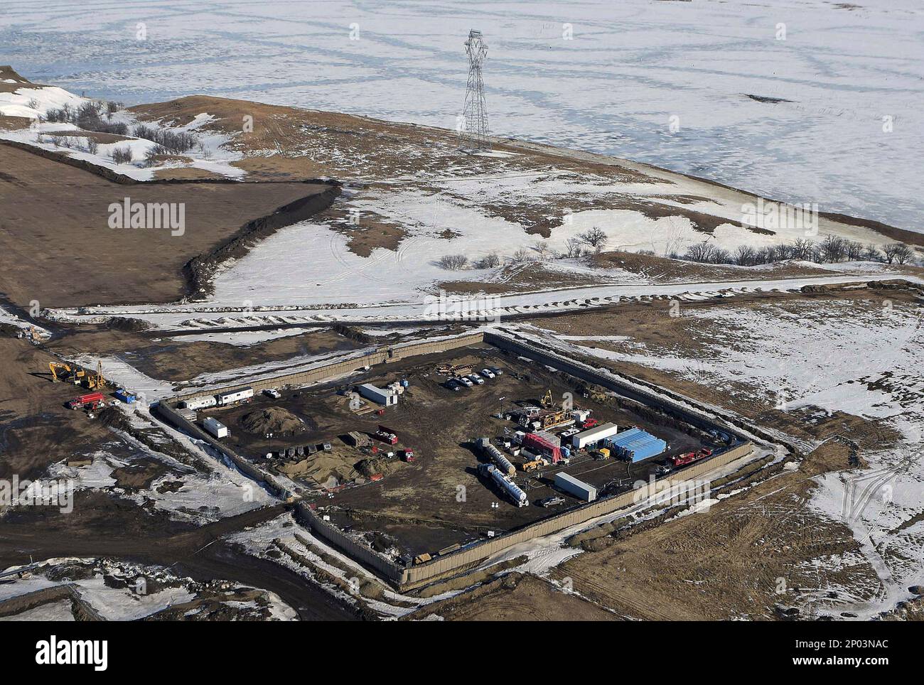 FILE- This Feb. 13, 2017, file aerial photo shows a site where the ...