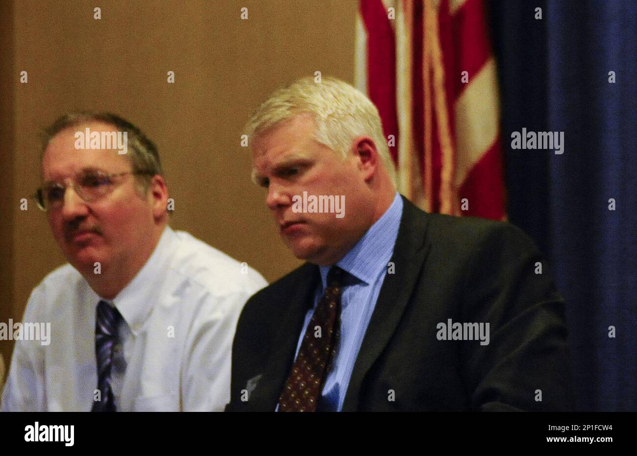 In this Jan. 21, 2015 photo, members of the Flint community listen to ...