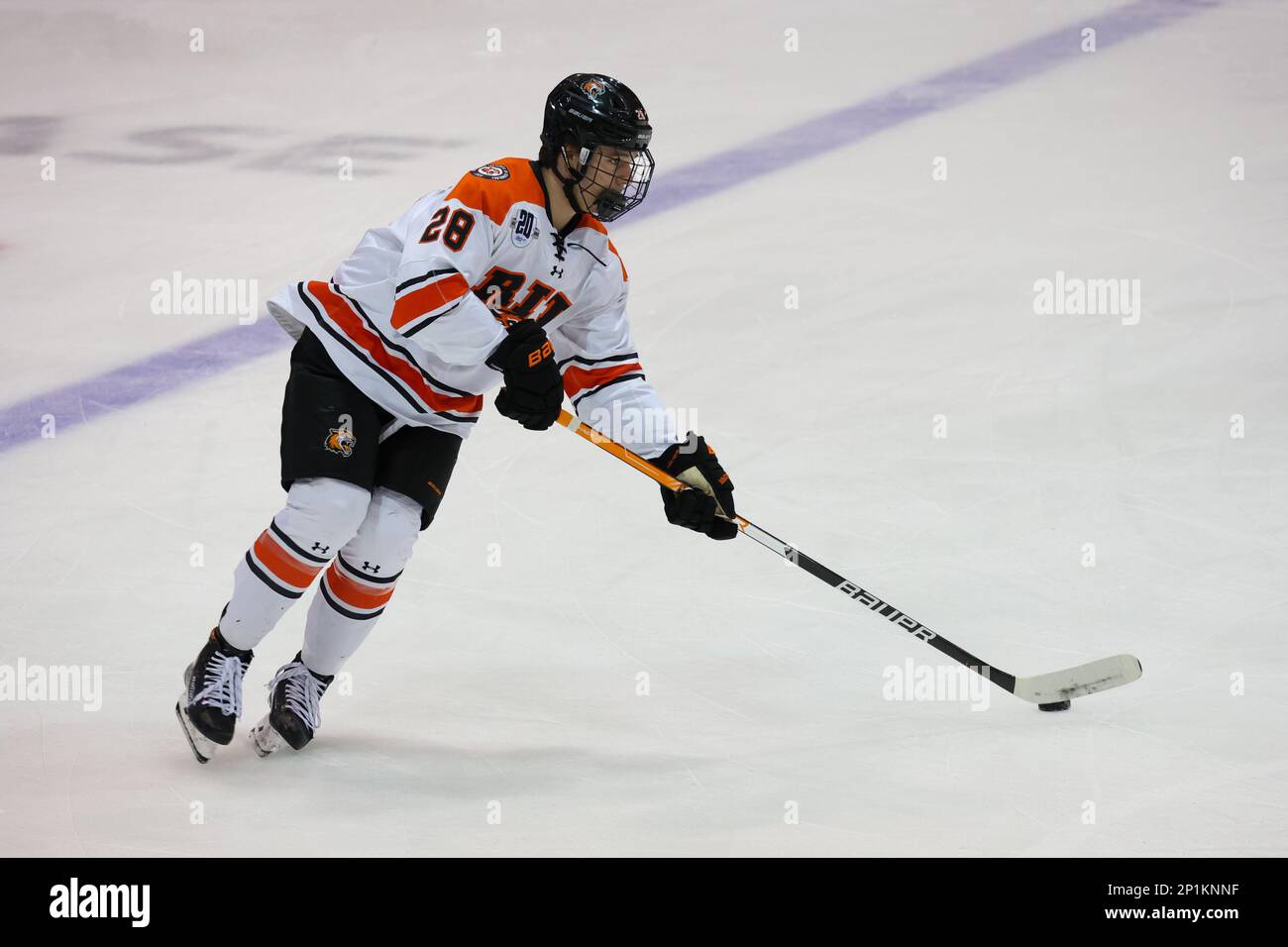 3 marzo 2023: Il difensore di RIT Tigers Xavier Lapointe (28) scatta un ...