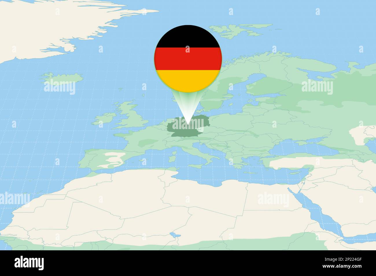 Illustrazione della Germania con la bandiera. Illustrazione ...
