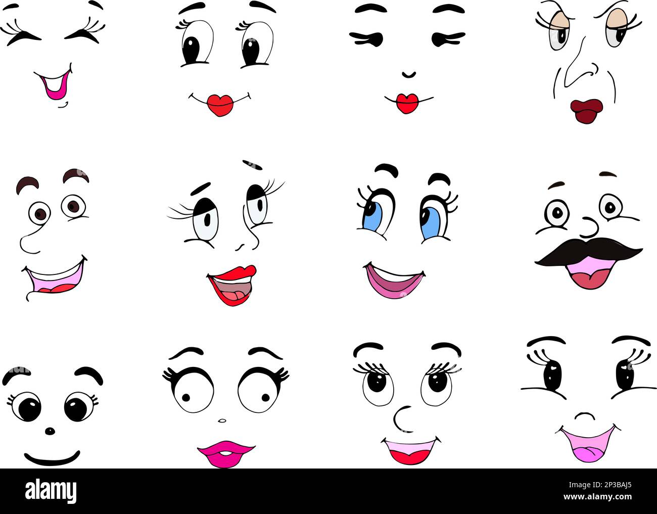 Conjunto de emoji de dibujos animados de vector immagini e fotografie ...