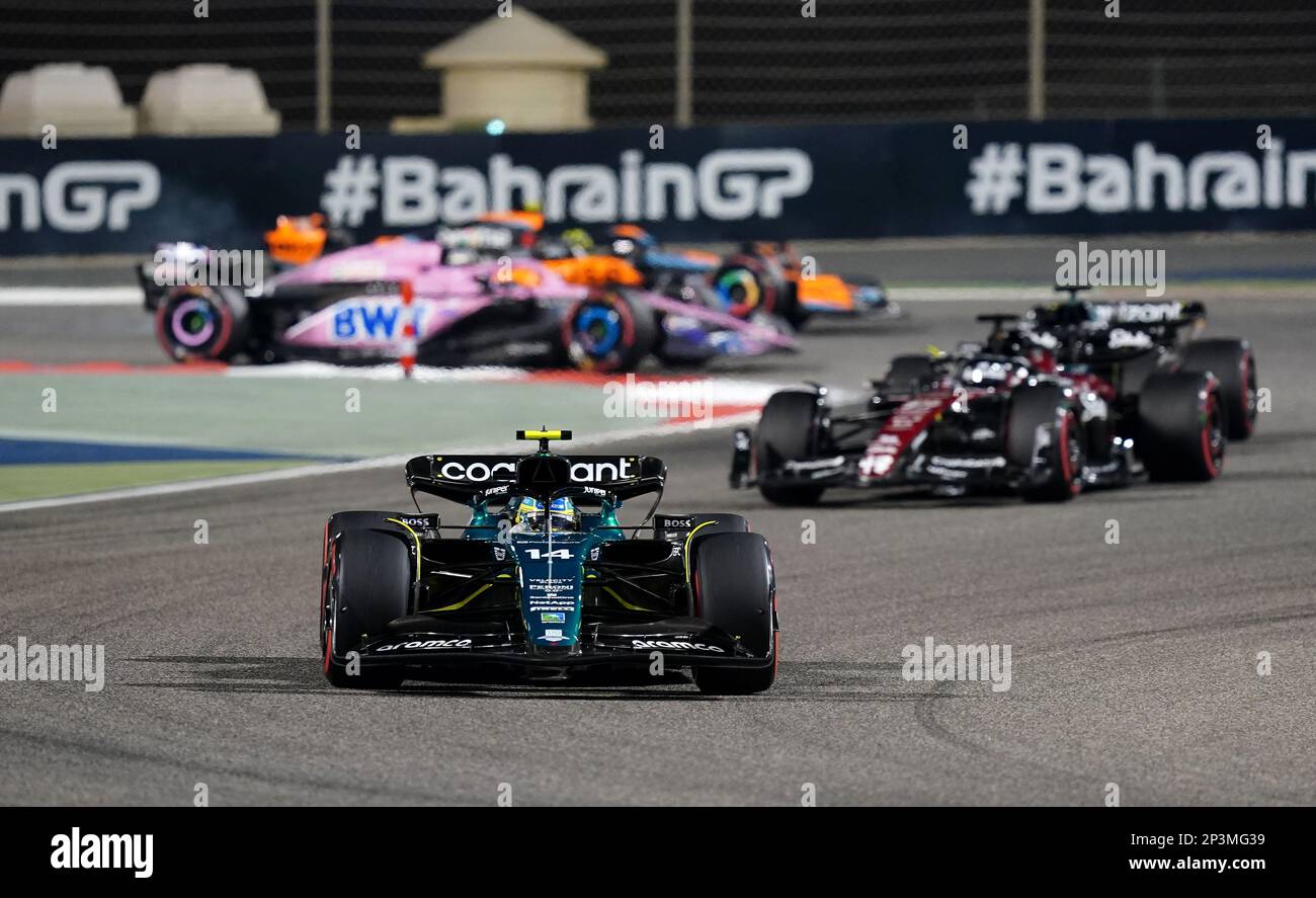 Fernando Alonso di Aston Martin durante il Gran Premio del Bahrain al ...