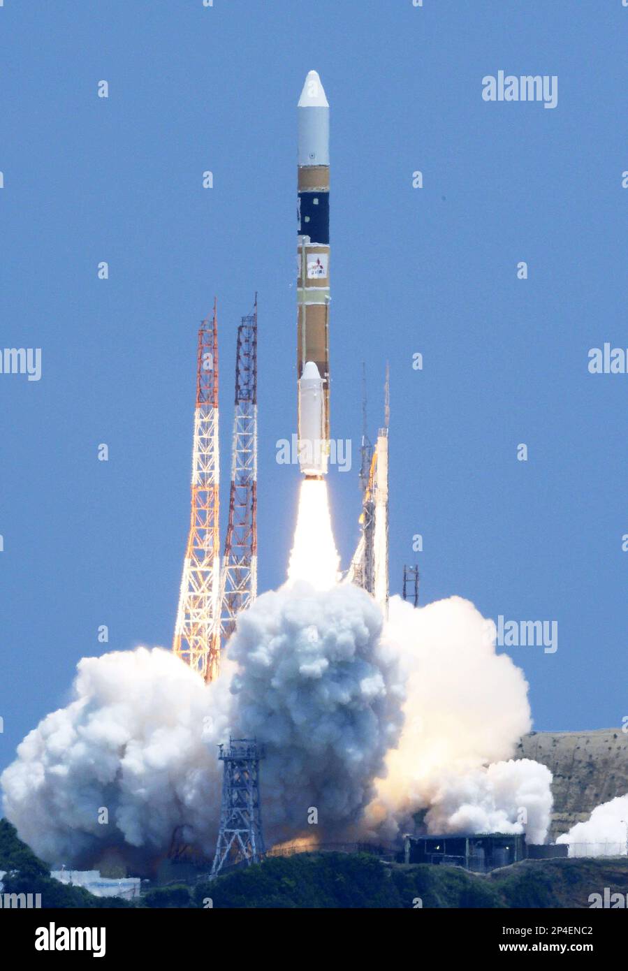 A Japanese rocket H-2A carrying an earth observation satellite is ...