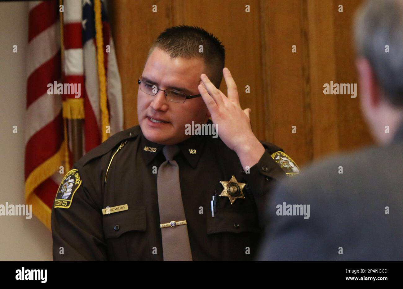 Mason County Sheriff Department Deputy Brandon Romero shows the area ...