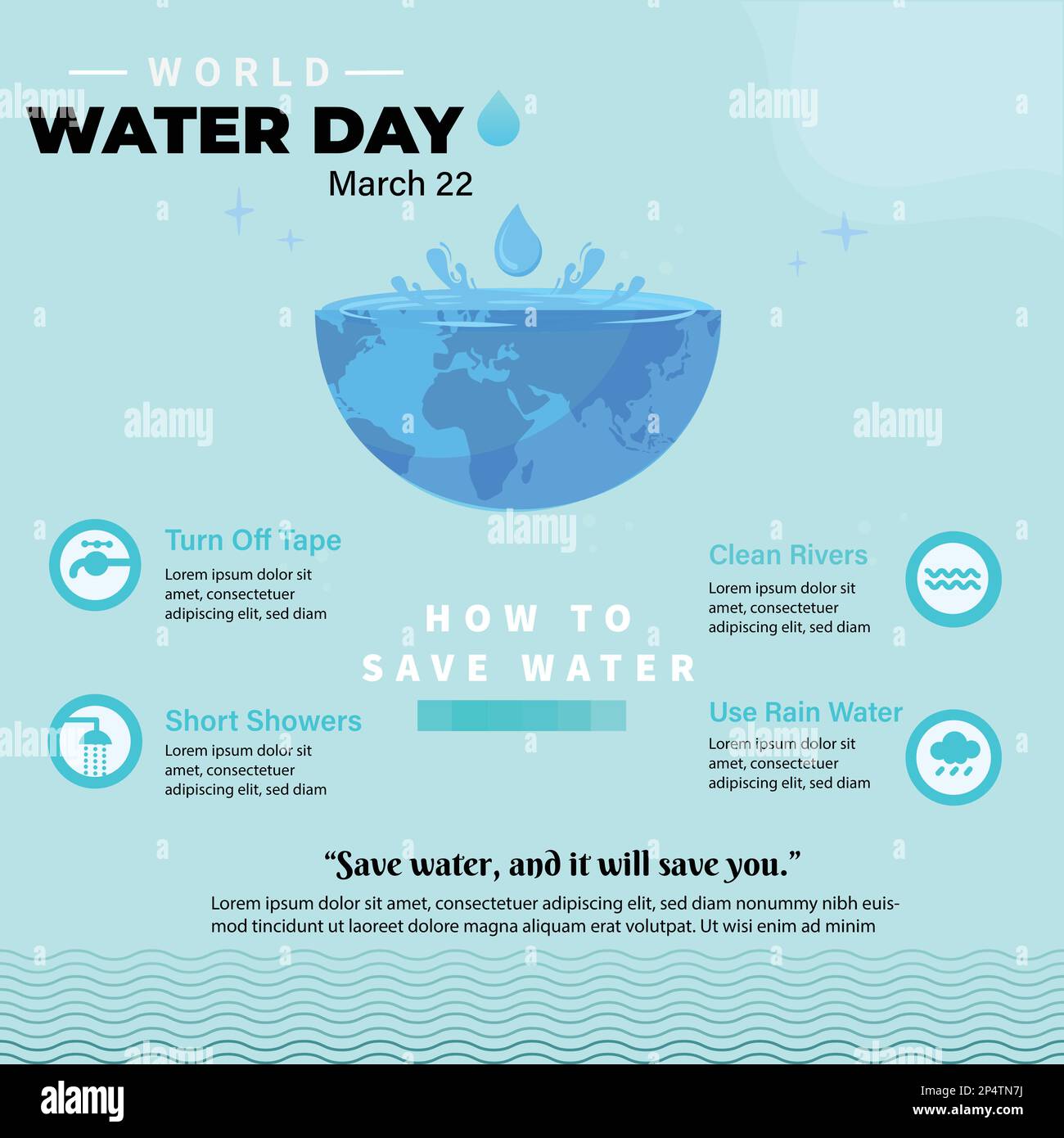 Save water poster Immagini Vettoriali Stock - Alamy