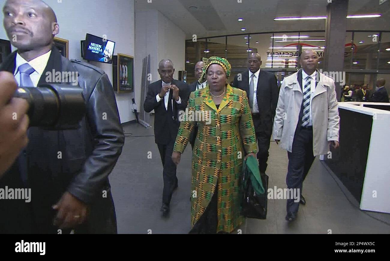 In this image from TV, African Union Commission Chairwoman, Nkosazana ...