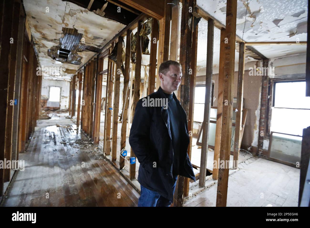 Tom Smull is part of a restoration project at the Hotel Stuart in ...