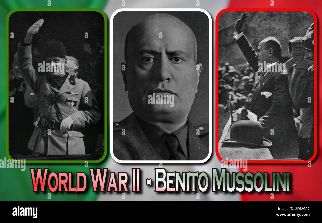 Benito Mussolini, (il Duce) protagonista della tragica e disastrosa ...
