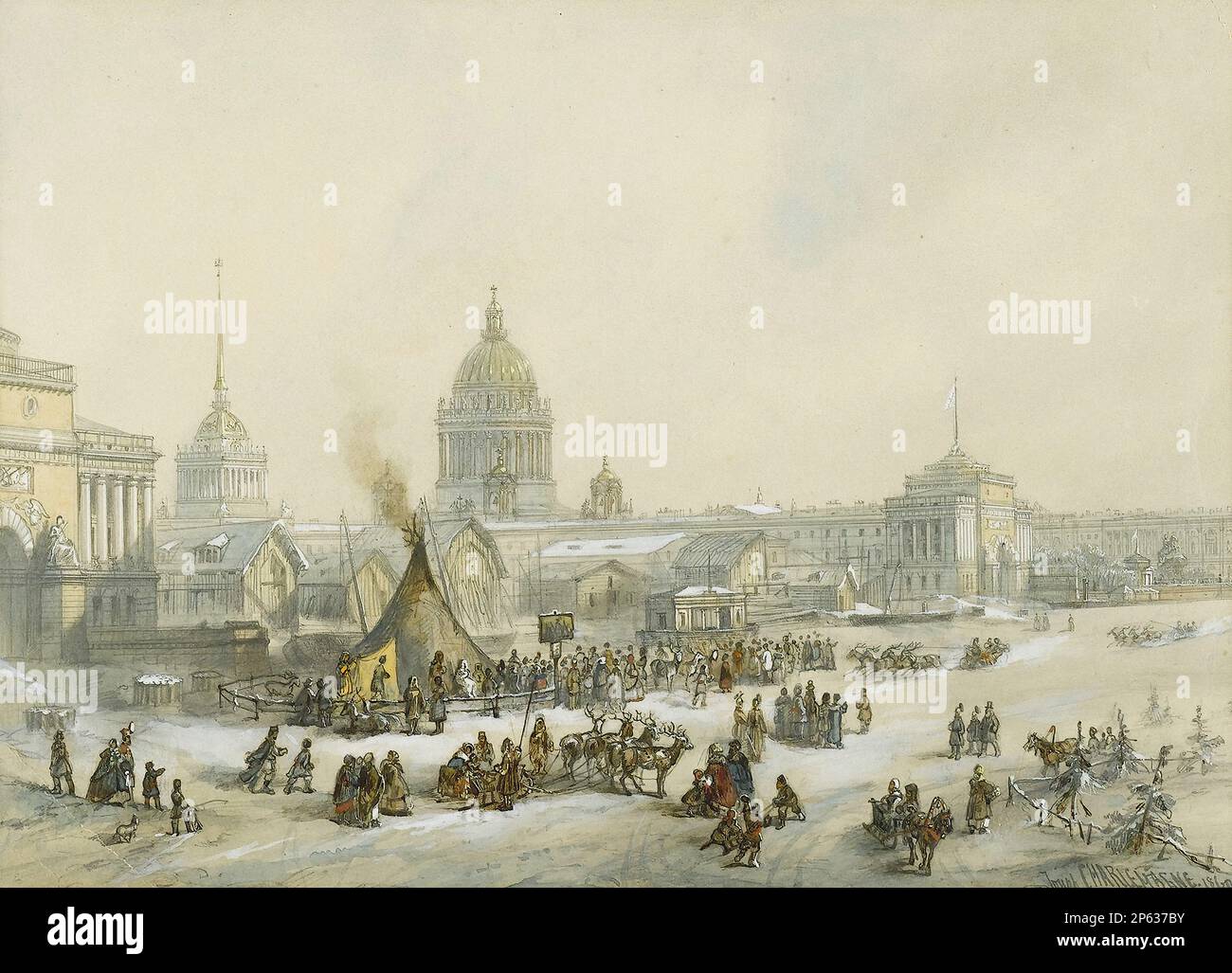 Карл Великий Иосиф Иосифович - Ледяная ярмарка на Неве Санкт-Петербург ...