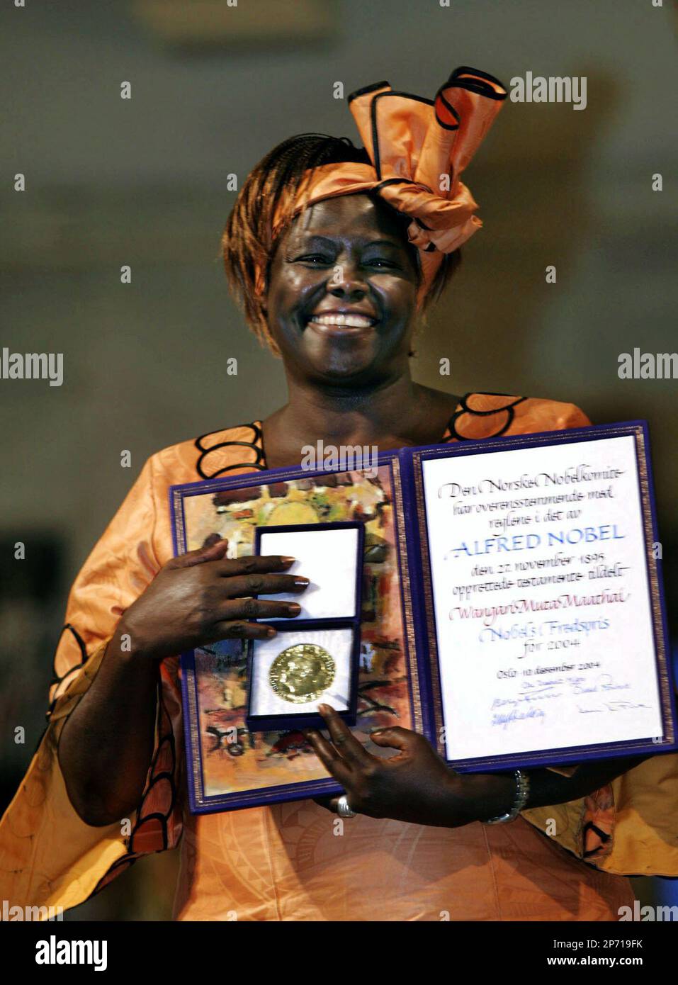 FILE - In this Friday, Dec. 10, 2004 file photo Wangari Maathai from ...