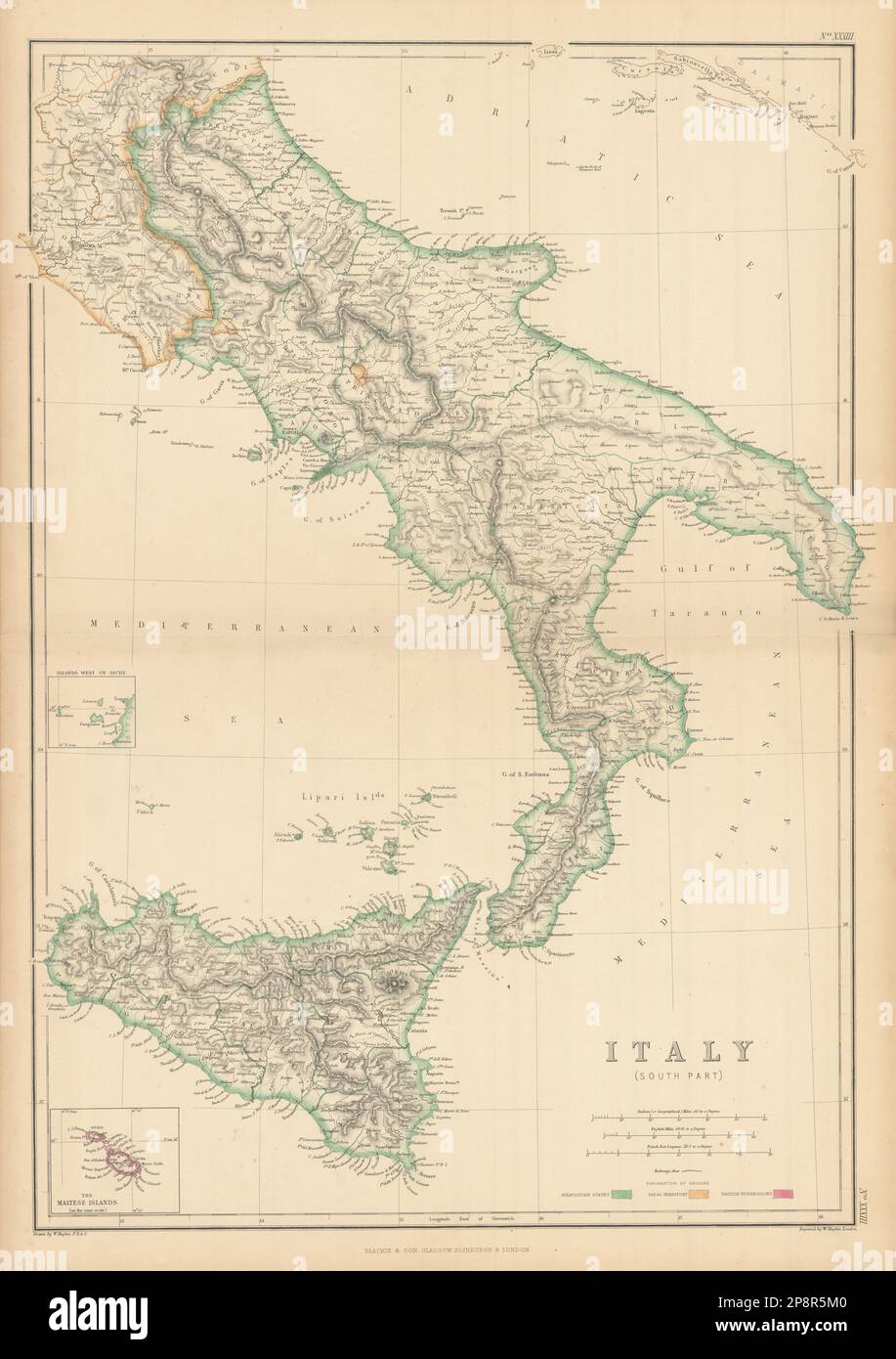 Sud italia e isole mappa immagini e fotografie stock ad alta ...