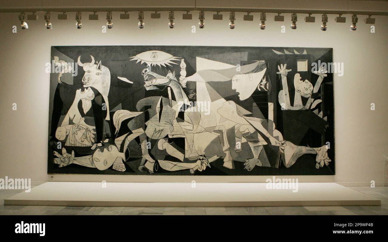 Pablo Picasso's Guernica, depicting the Nazi German bombing of Guernica ...
