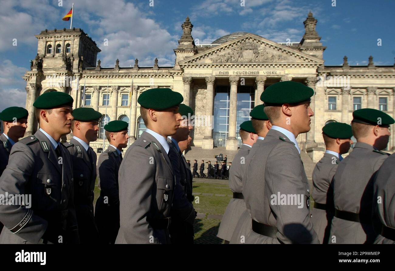 Recruits of German armed forces Bundeswehr arrive to the swearing-in ...