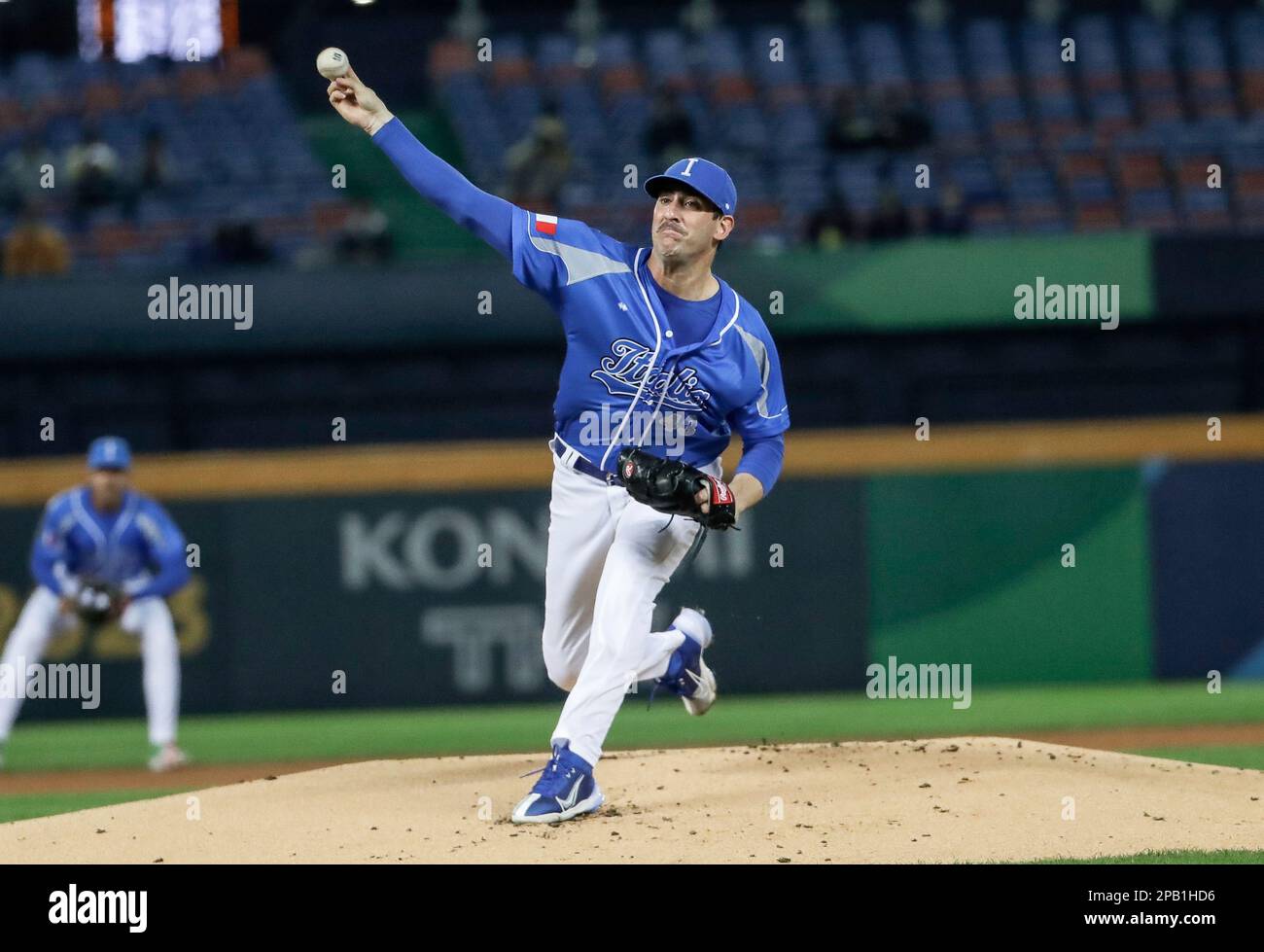 Italy's pitcher Matt Harvey pitches to a Netherlands batter during the ...