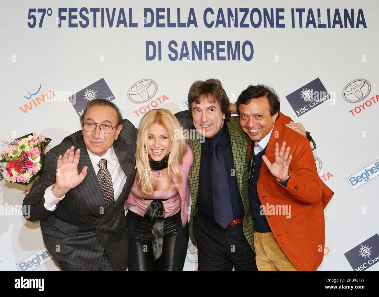 From left: Pippo Baudo, Michelle Hunziker, Fabrizio Del Noce and Piero ...