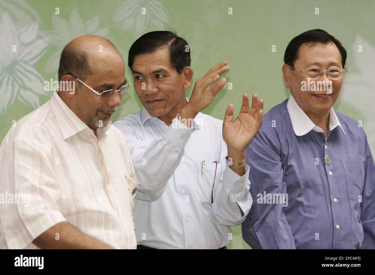 Foreign Ministers, from left to right, Syed Hamid of Malaysia, Nyan Win ...
