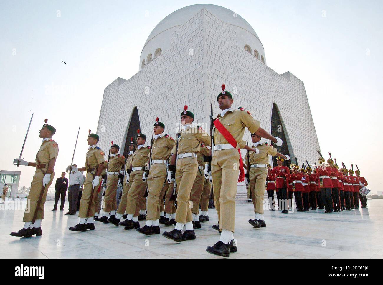 A contingent of the cadets of Pakistan army march during a ceremony at ...