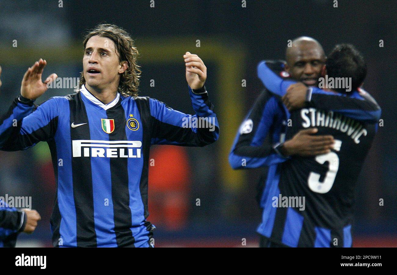 From left, Inter Milan's Hernan Crespo of Argentina, Patrick Vieira of ...
