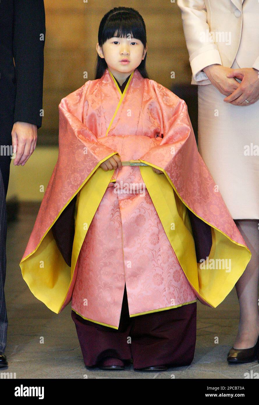 Japan's Princess Aiko, clad in traditional ceremonial costume, poses ...