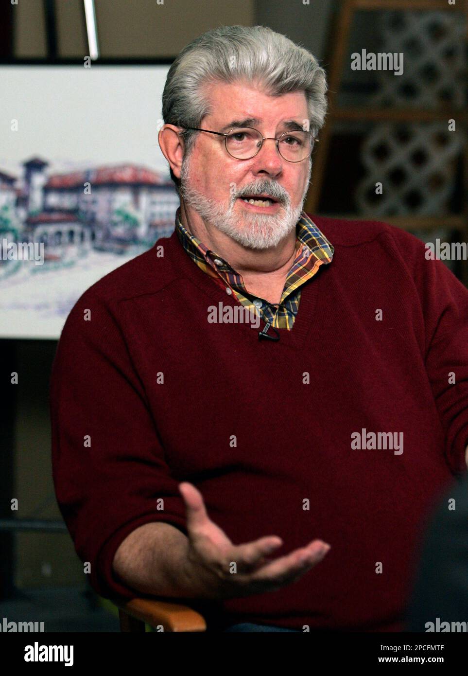 University of Southern California alumnus George Lucas is shown with an ...