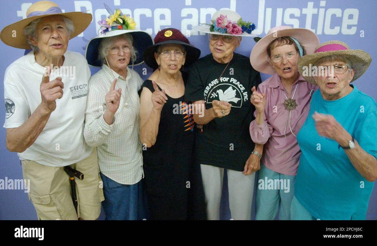 From left, Dorie Bunting, Caroline Hilton, Ruth Imber, Sally-Alice Thompson, Enid Williams and ...