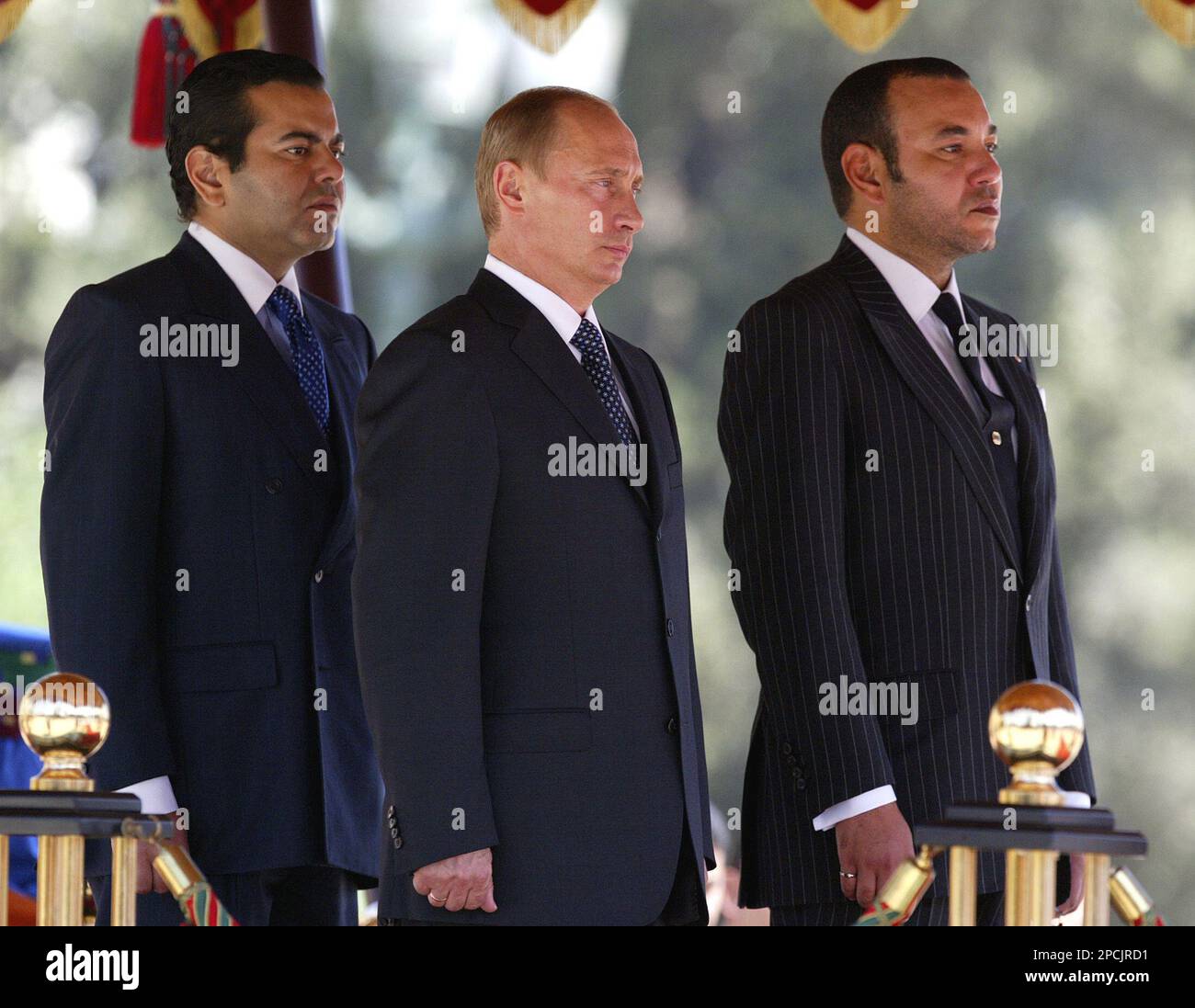 Morocco's King Mohammed VI, right, Russia's President Vladimir Putin ...