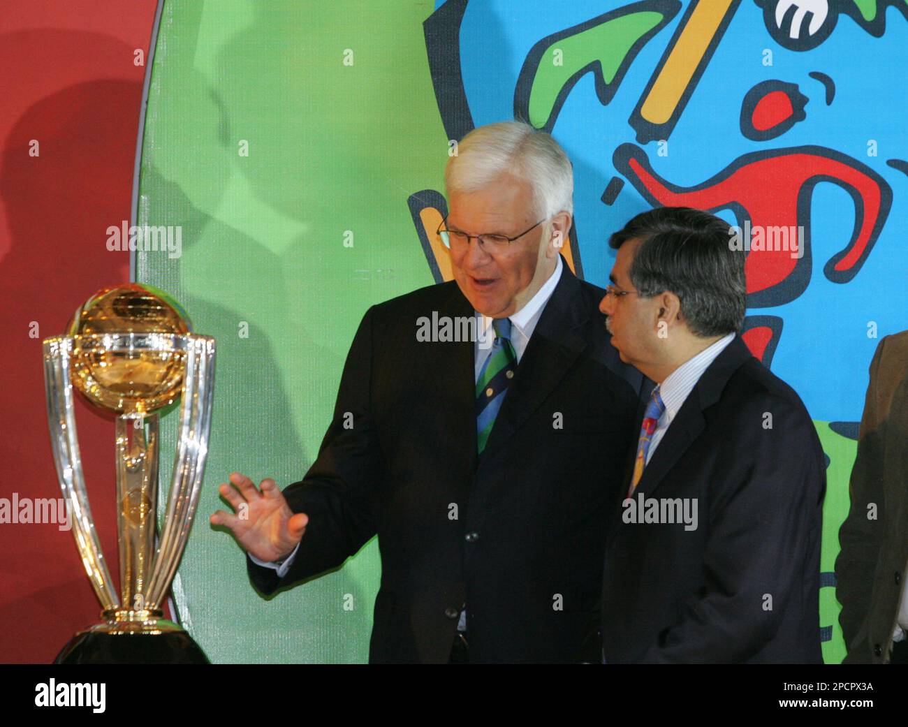 International Cricket Council (ICC) Vice President Malcolm Speed, left ...