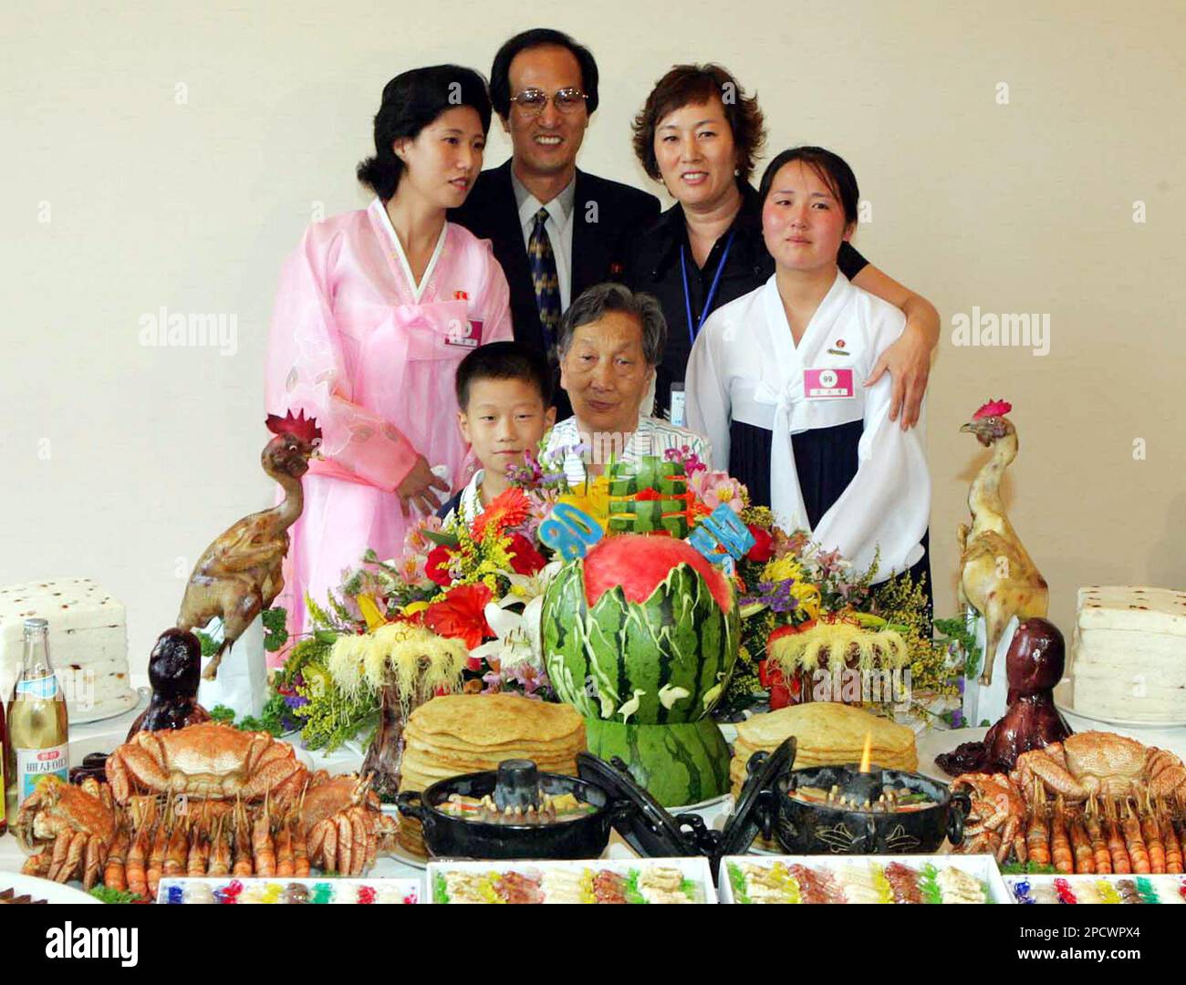South Korean Choi Gye-wol, mother, sit, poses for picture to celebrate ...