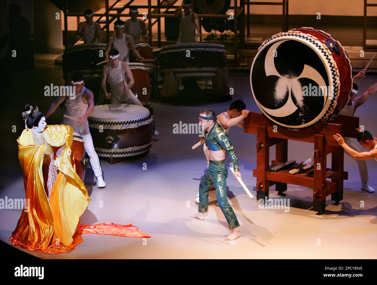 Japan's Kabuki star Tamasaburo Bando, left, performs with Yoshikazu ...