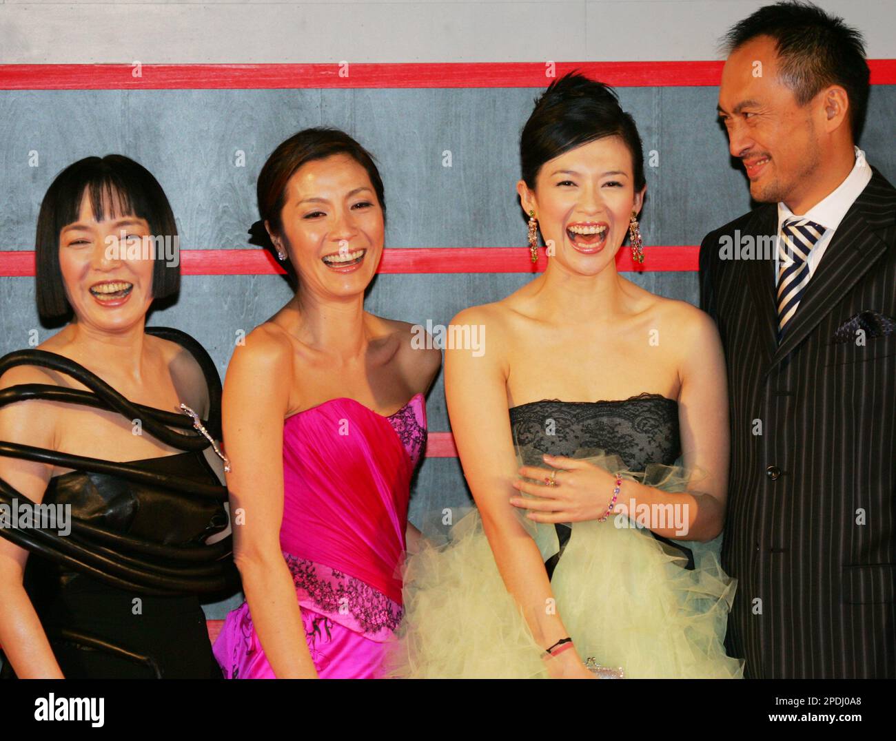 Leading casts in the Hollywood movie "Sayuri," a film version of the ...