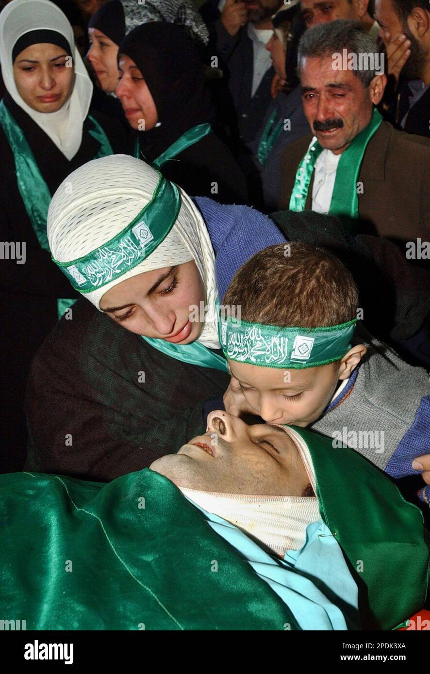 Mujahed, 2, the son of Palestinian senior Hamas leader Amjad Hanawi, 34 ...