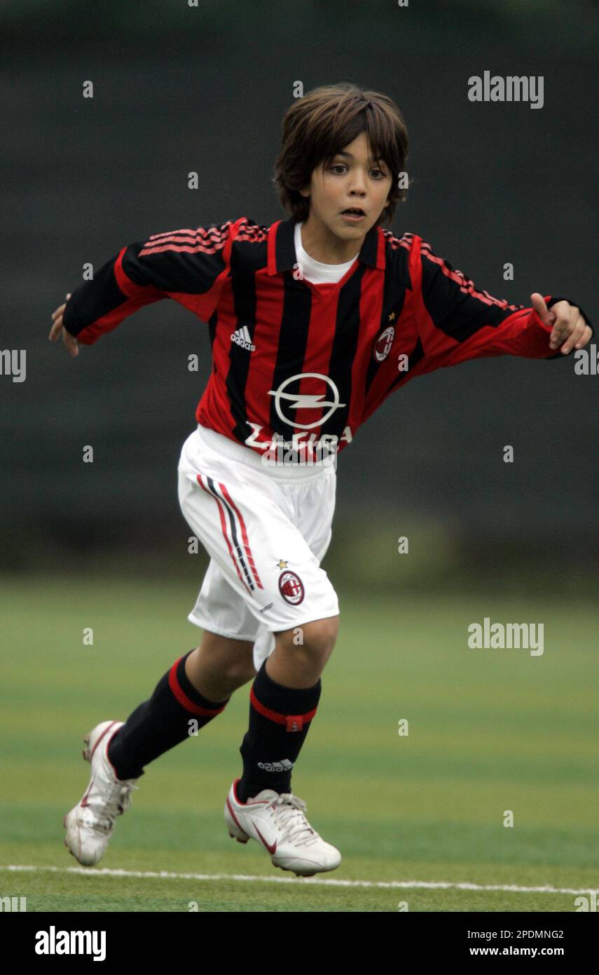 AC Milan's Christian Maldini, the eight-year-old son of Italian soccer ...