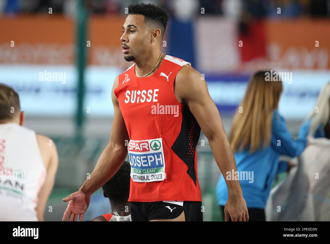 Jason JOSEPH of Switzerland 60m Hurdles Men Final durante i Campionati ...