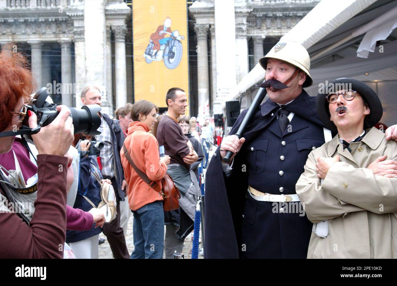 Two actors dressed as a 1950's Belgian police officer and a police ...