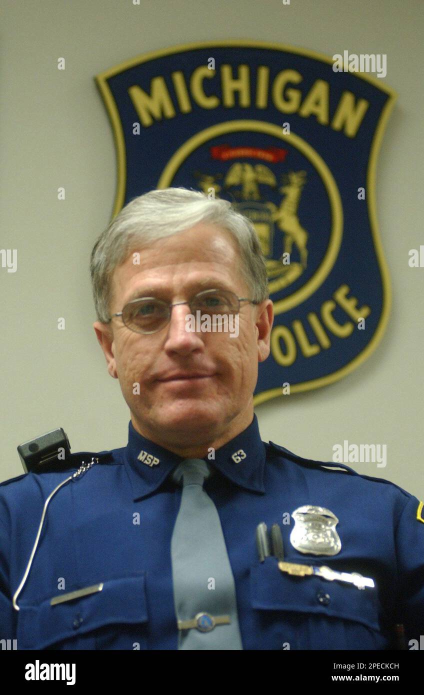 Michigan State Police Trooper Jeff Dilts is shown Feb. 6, 2005, in ...