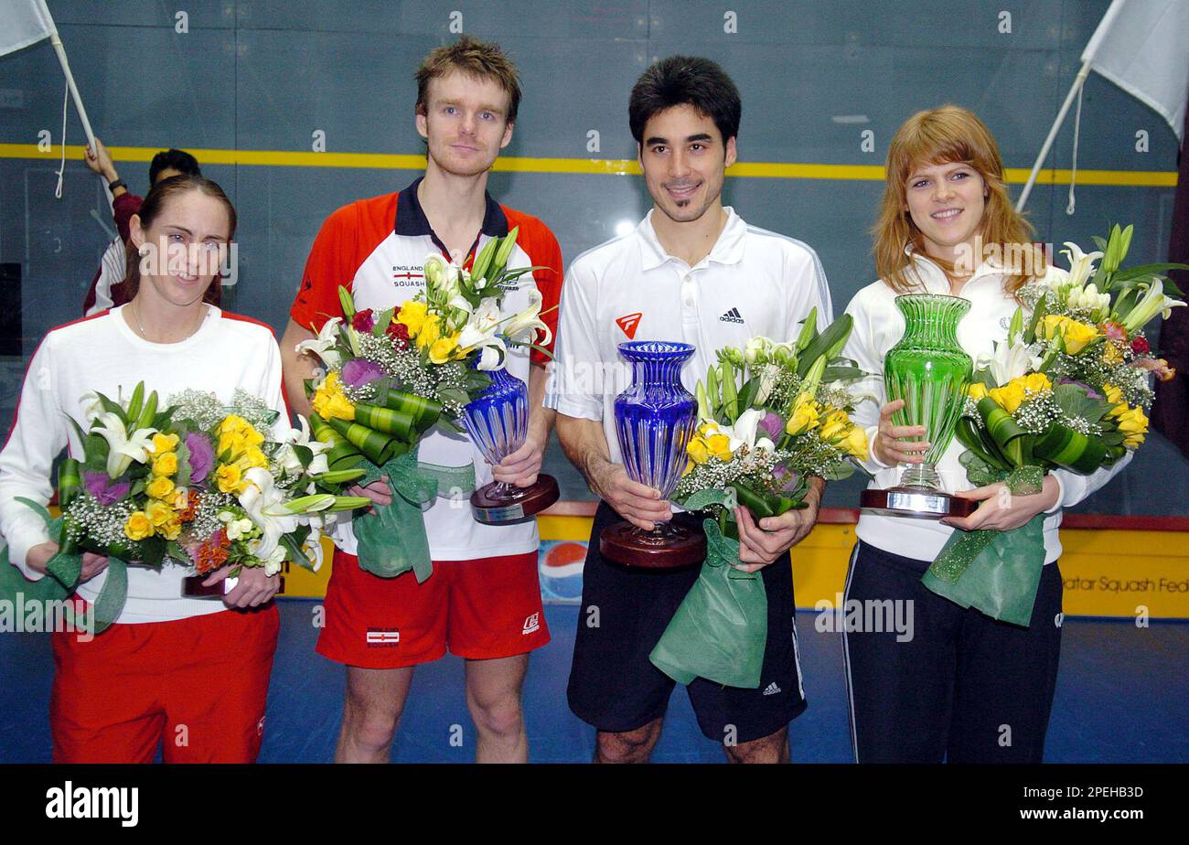 Qatar World Classic Squash men's Champion Thierry Lincou of France, 2nd ...