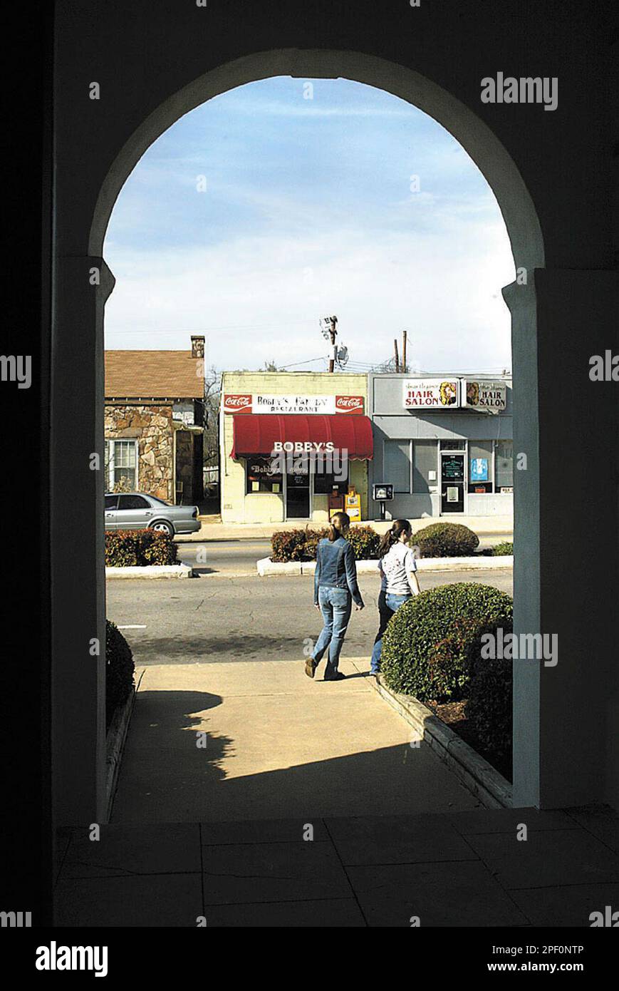 ** FILE ** People leave the White County Court House across the street ...