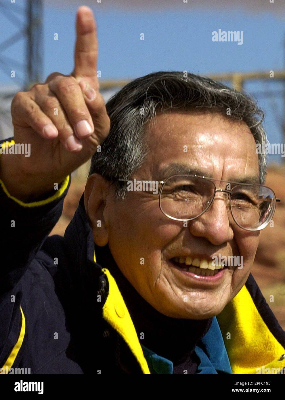 Former Navajo Nation Chairman Peter MacDonald greets well-wishers along ...