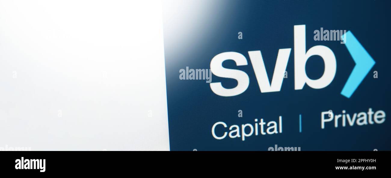 Bangkok Thailandia. Marzo 15 2023. Logo SVB Bank. Logo dei marchi di ...